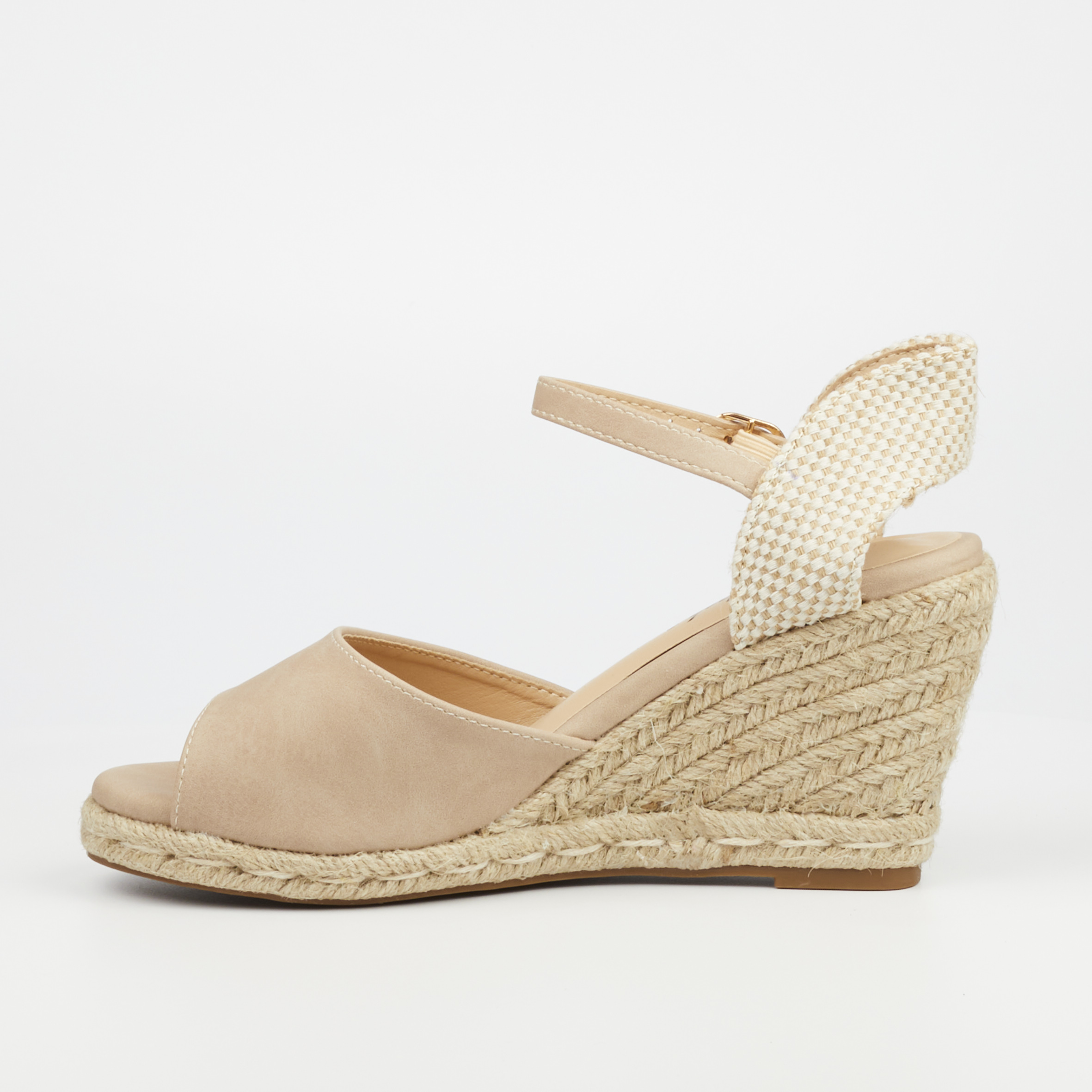 Miss Black Footwear – Jojo 2 Faux Nubuck High Wedges - Nude