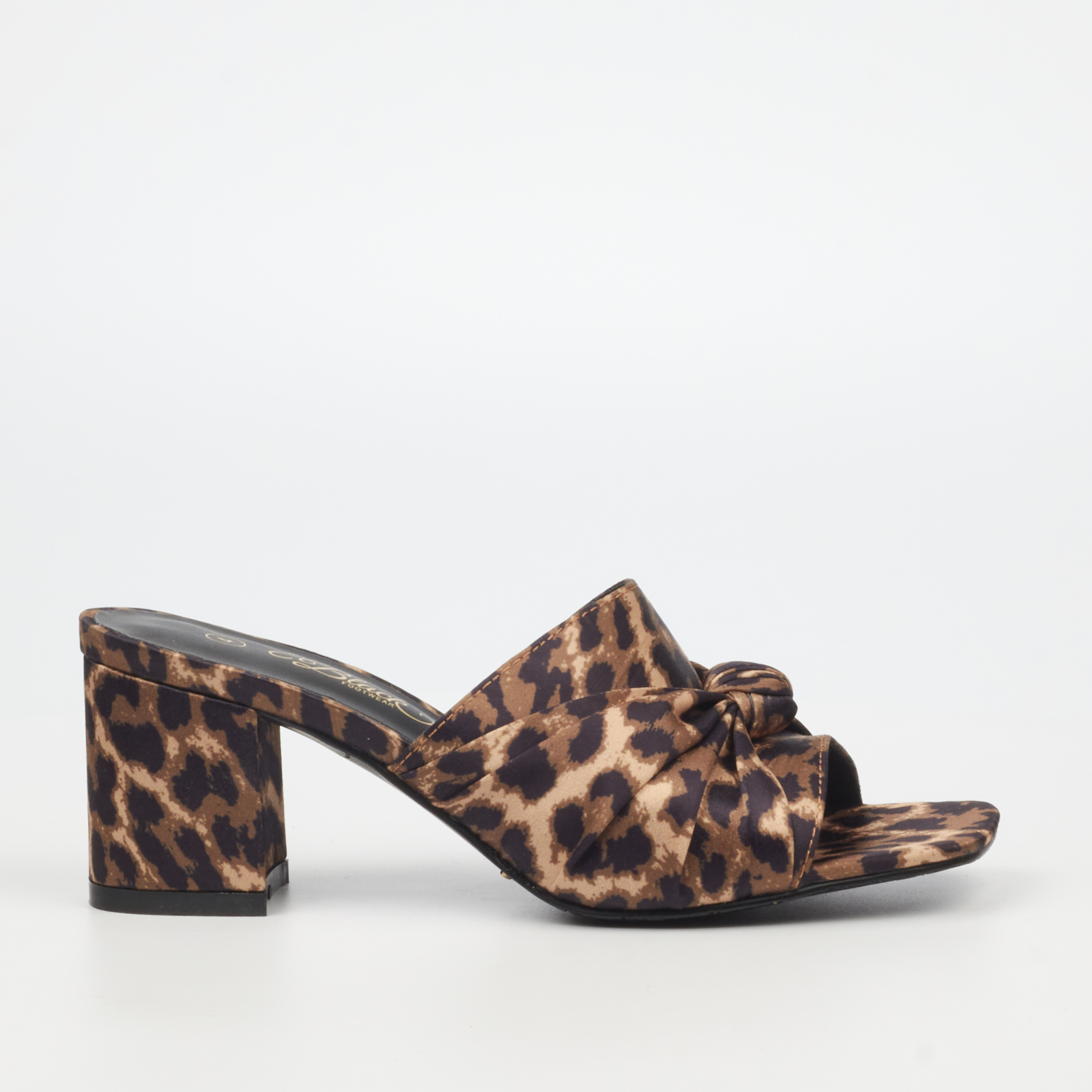 Miss Black Footwear – Nolwazi 1 Faux Leather Low Block Heels - Leopard