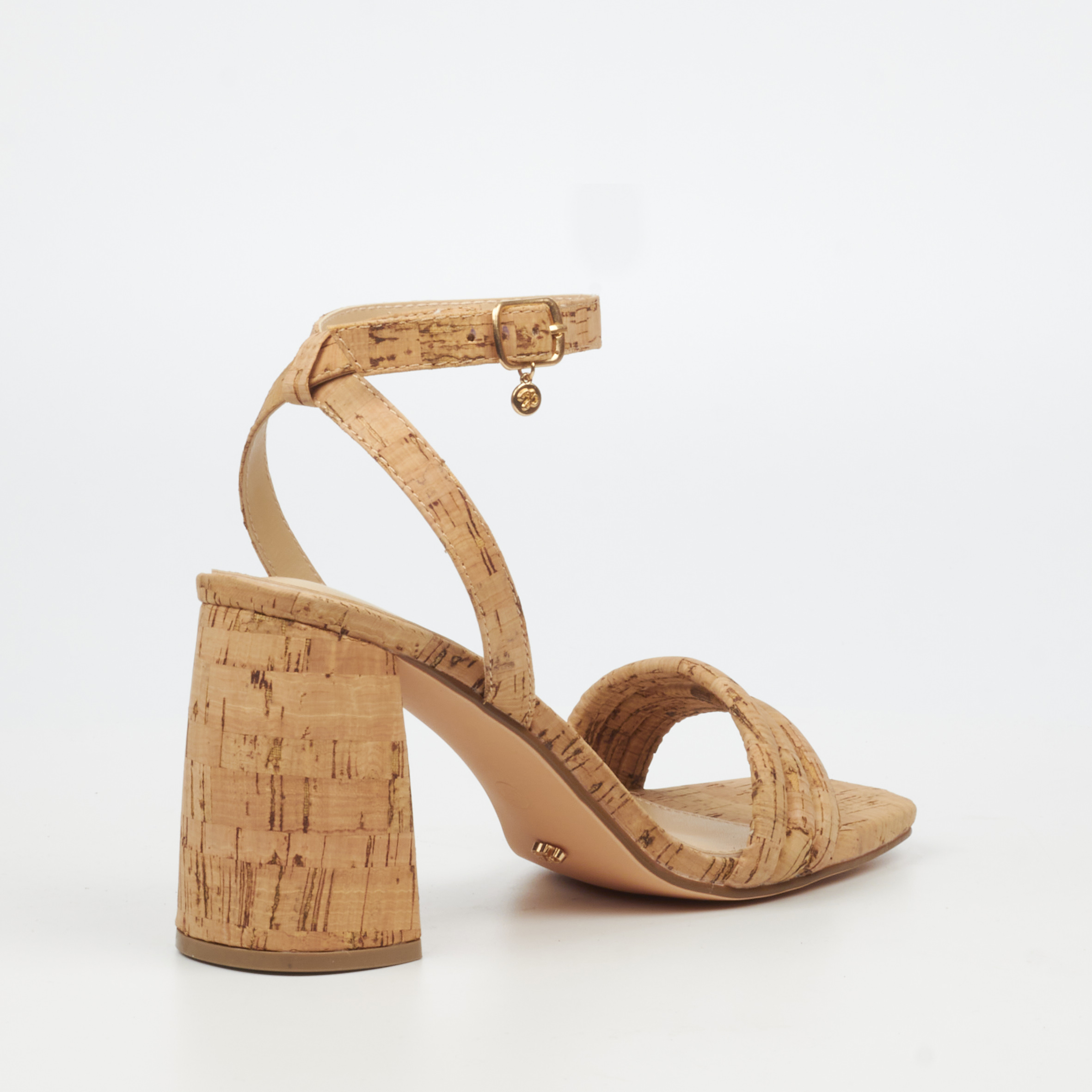 Miss Black Footwear – Seona 1 Faux Leather High Block Heels - Natural